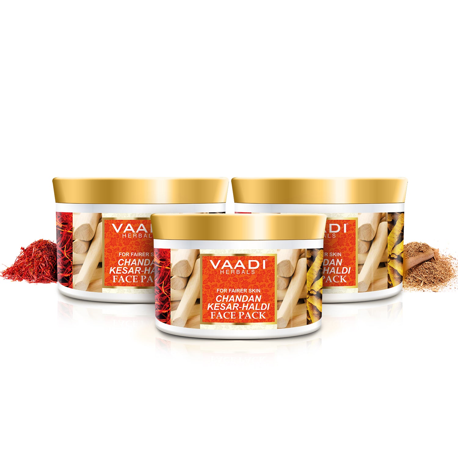Pack of 3 Chandan Kesar Haldi Face Pack (600 gms x 3) – Vaadi Organics ...