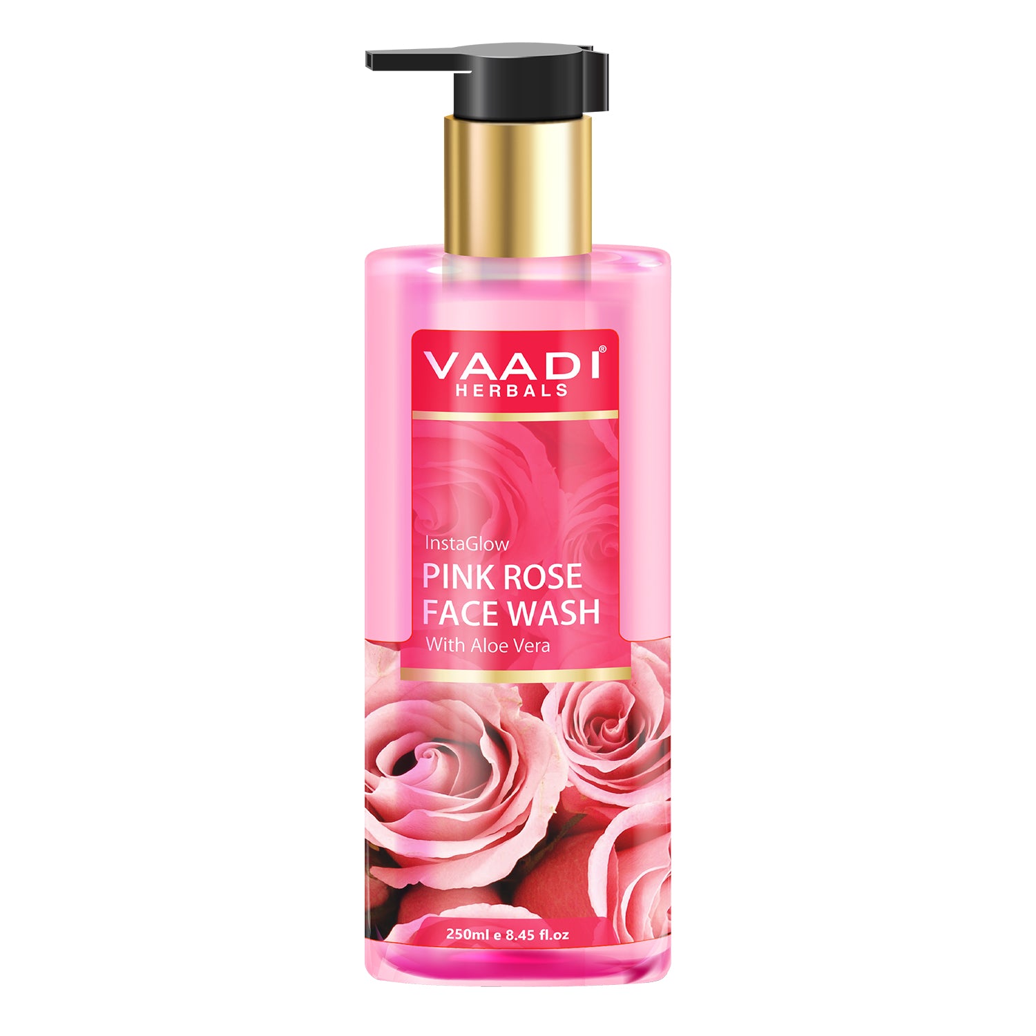Insta Glow Pink Rose Face wash with Aloe vera extract ( 250 ml) – Vaadi ...