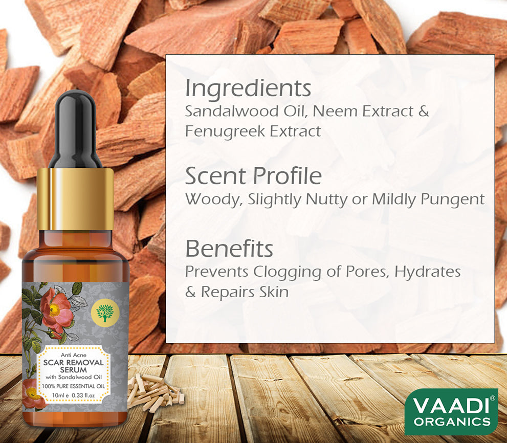 Scar Removal Serum (Pure Mix of Sandalwood Oil, Steam Distilled Neem ...