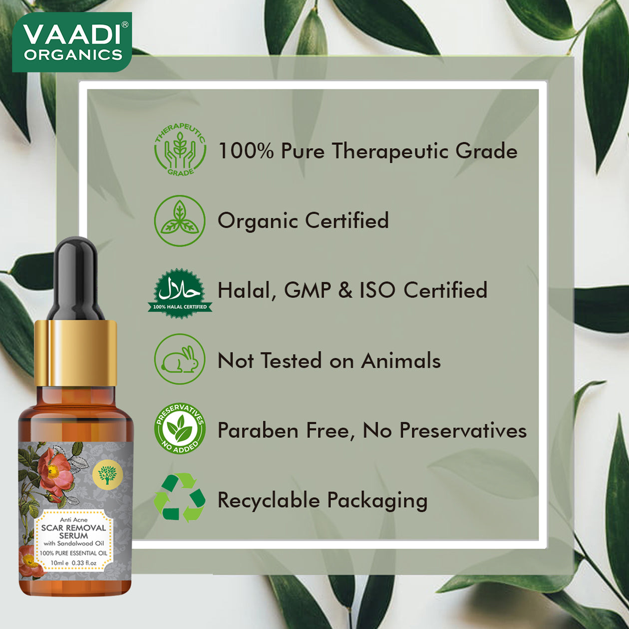 Scar Removal Serum (Pure Mix of Sandalwood Oil, Steam Distilled Neem ...