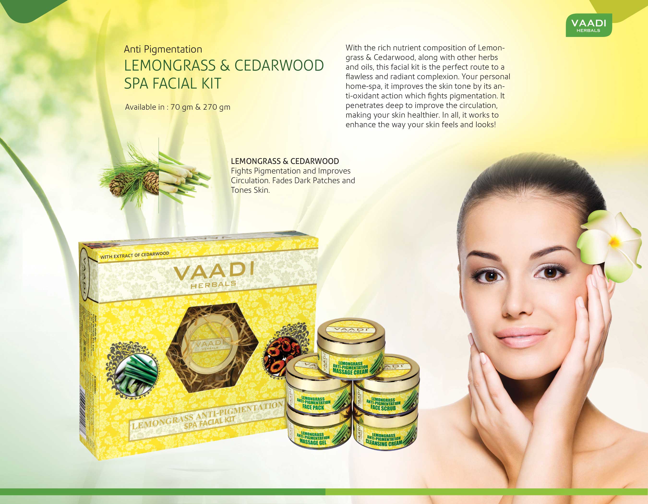 Lemongrass Anti-Pigmentation SPA Facial Kit With Cedarwood Extract (27 ...